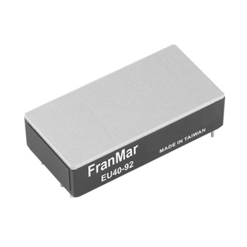 EU40 - 40W 18:1 2"x1" DC-DC 컨버터, 40W 초광각 입력 DC-DC 컨버터: EU40 - FranMar International Inc.